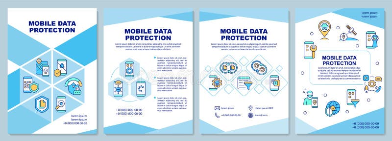 Mobile Devices Data Protection Tips Brochure Template Stock Vector ...