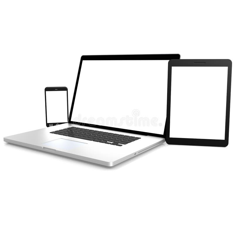 Mobile devices stock illustration. Illustration of rendered - 47198604