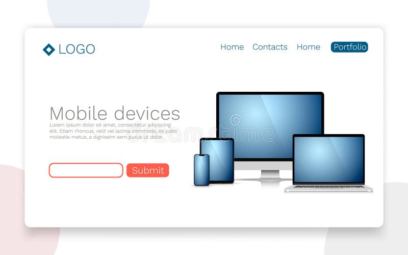 Mobile Devices, Landing Page Concept Stock Vector - Illustration of ...