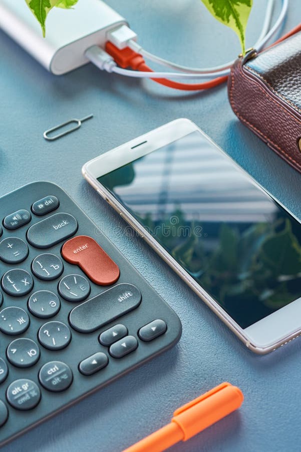 Mobile Devices on the Table Stock Image - Image of tablet, network ...