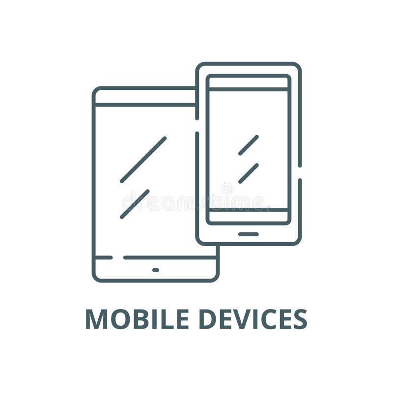 Mobile Devices Line Icon Concept. Mobile Devices Vector Linear ...