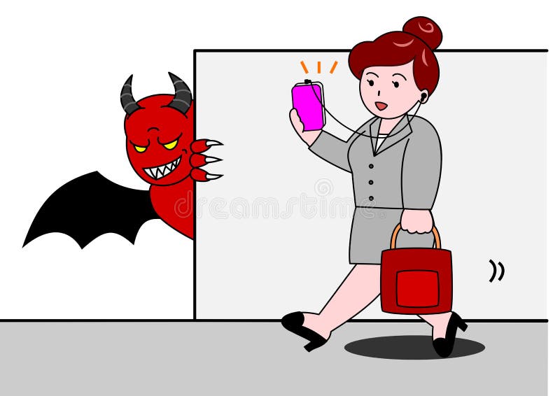 Mobile devil stock vector. Illustration of telephone - 41137914