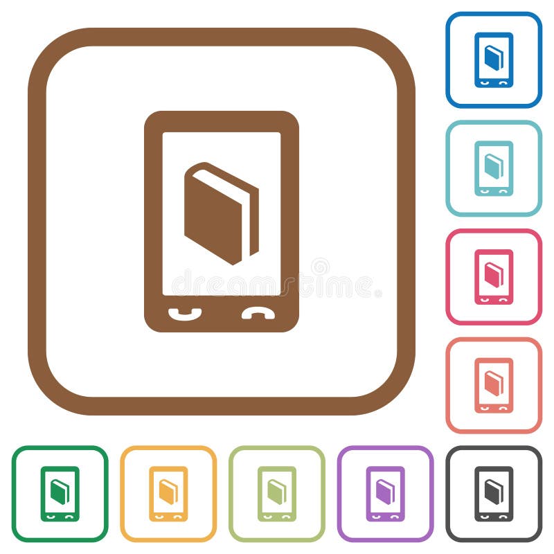 Mobile Dictionary Simple Icons Stock Vector - Illustration of lexicon ...