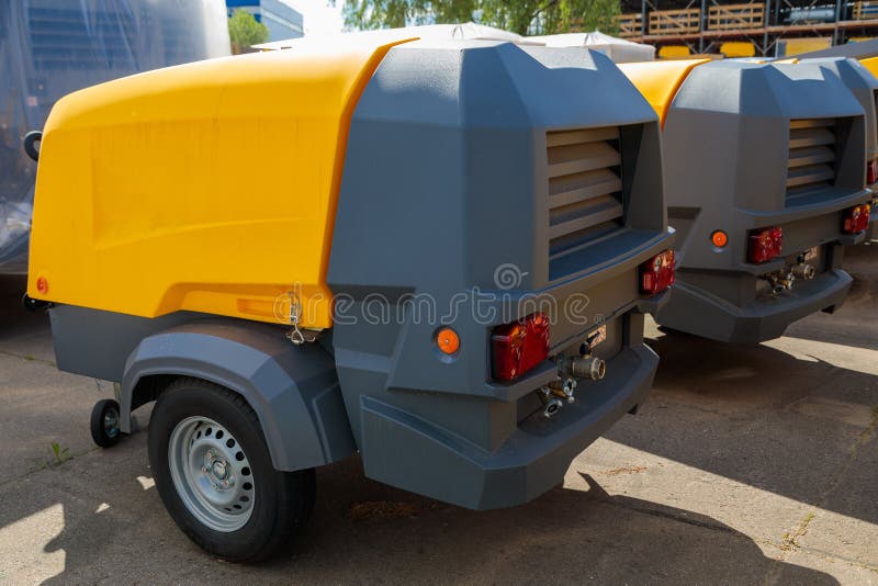Mobile Diesel Compressor on Wheels for Supplying Pneumatic Air To ...