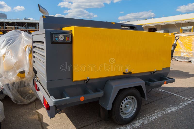Mobile Diesel Compressor on Wheels for Supplying Pneumatic Air To ...