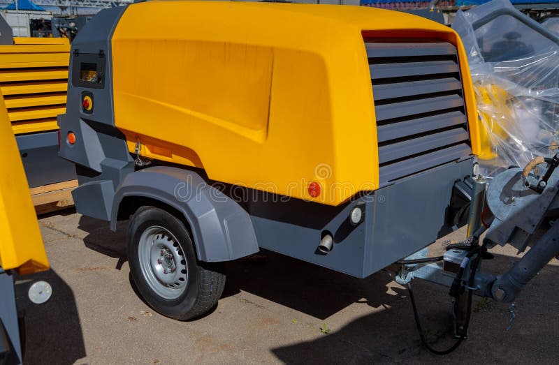 Mobile Diesel Compressor on Wheels for Supplying Pneumatic Air To ...