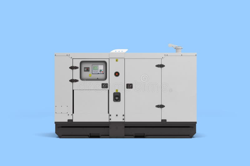 Mobile Diesel Generator for Emergency Electric Power Front View 3d ...