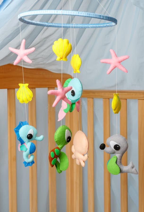 Mobile with Different Toys in the Form of Animals Stock Image - Image ...