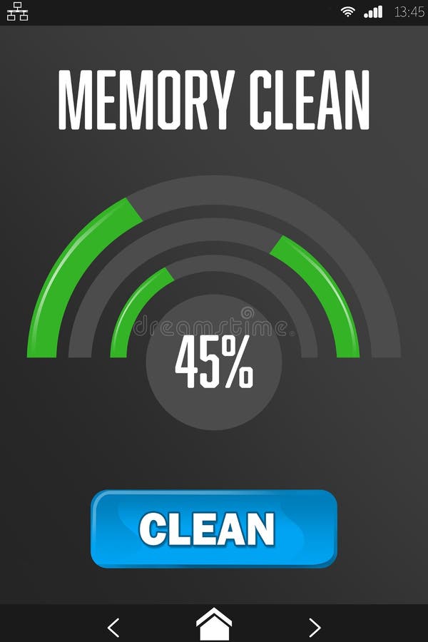 Mobile Display with Memory Cleaner Stock Image - Image of mobile ...