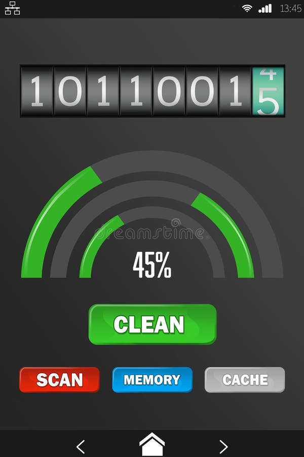 Mobile Display with Memory Cleaner Stock Image - Image of software ...