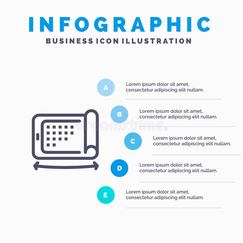 Mobile, Display, Technology, Flexible Line Icon with 5 Steps ...