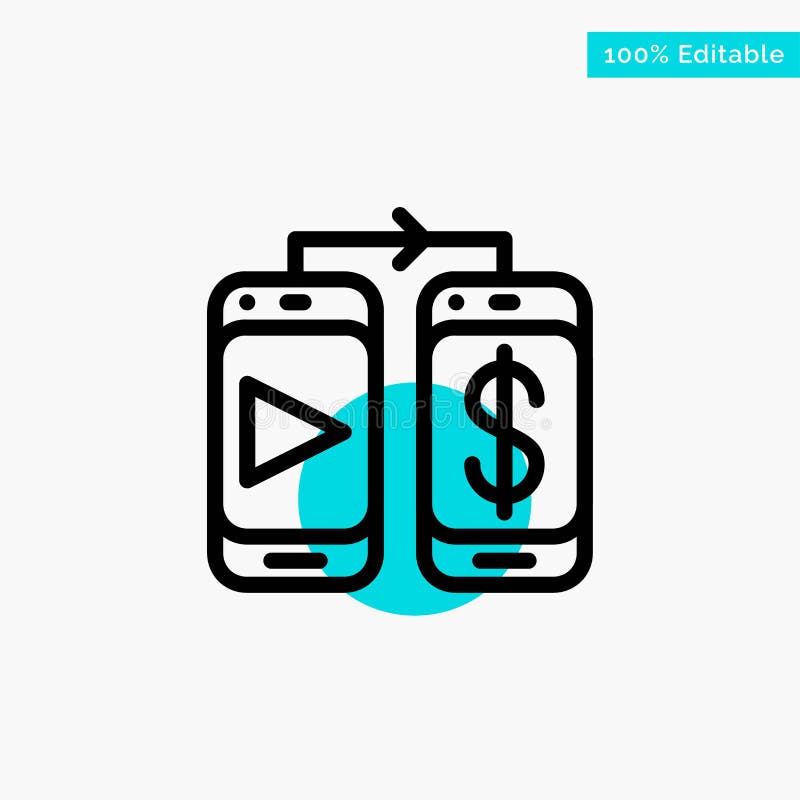 Mobile, Dollar, Money Turquoise Highlight Circle Point Vector Icon ...
