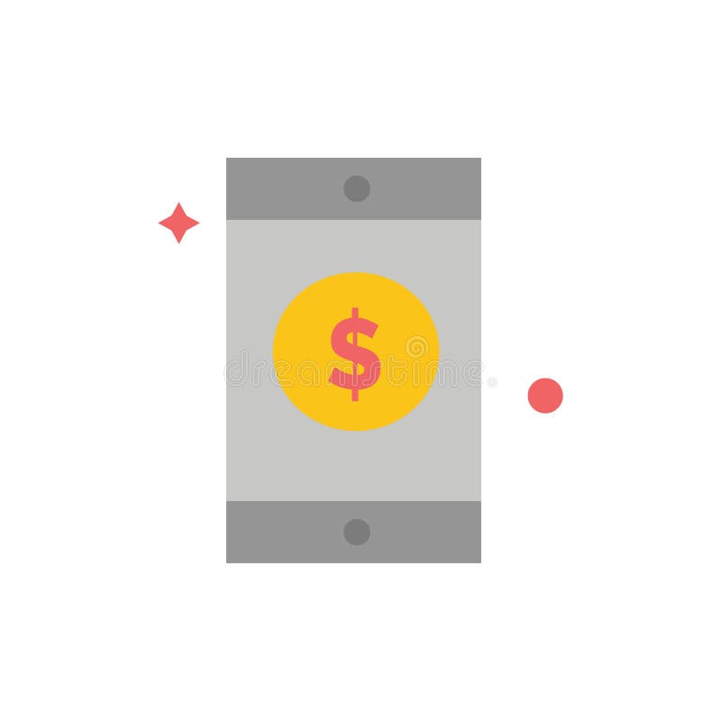 Mobile, Dollar, Sign Flat Color Icon. Vector Icon Banner Template Stock ...