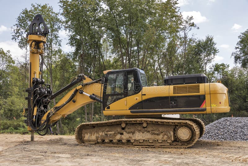 Mobile Drilling Machine on Construction Site Stock Image - Image of ...
