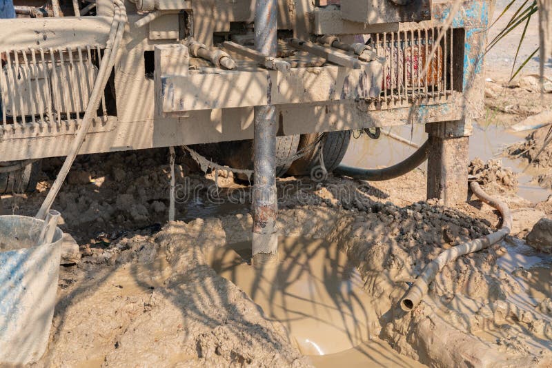 Mobile Drilling Machine Drill Ground for Create an Artesian Well Stock ...