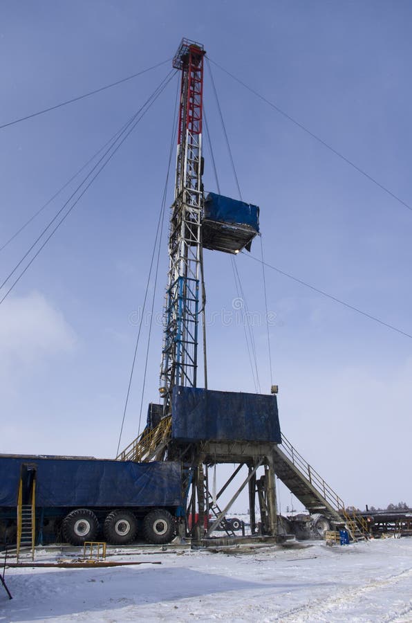 Mobile Drilling Rigs on Vehicles at Construction Site Stock Image ...