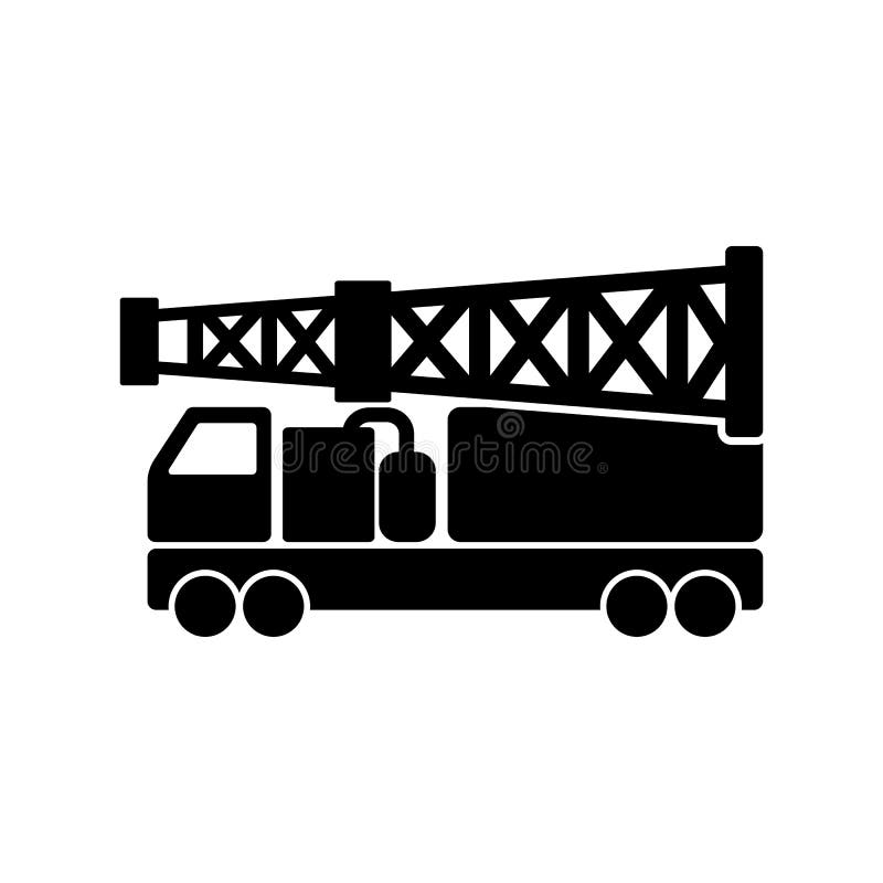 Mobile Drilling Rig Isolated. Black Flat Vector Icon for Oil and Stock ... Mobile Drilling Rig Isolated. Black Flat Vector Icon for Oil and Stock ...