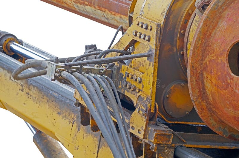 Mobile Drilling Rigs on Vehicles at Construction Site Stock Photo ...