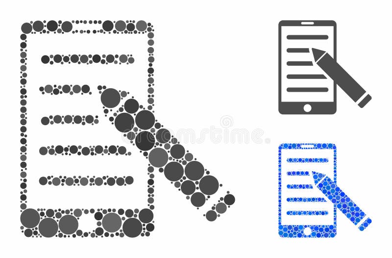 Mobile Edit Pencil Mosaic Icon of Round Dots Stock Vector ...