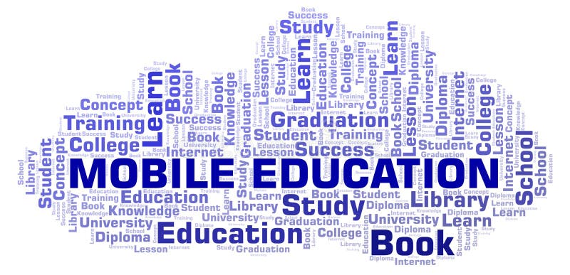 Mobile Education Word Cloud. Stock Illustration - Illustration of ...