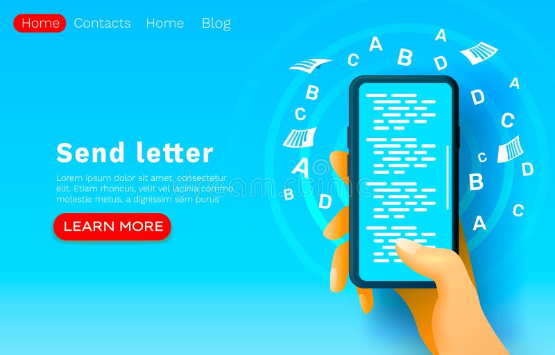 Mobile Email Message, Chat Internet, Web Site Banner Design. Vector ...