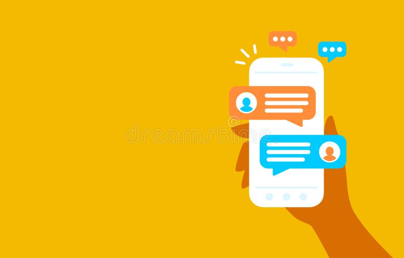 Mobile Email Message, Chat Internet, Web Site Banner Design. Vector ...