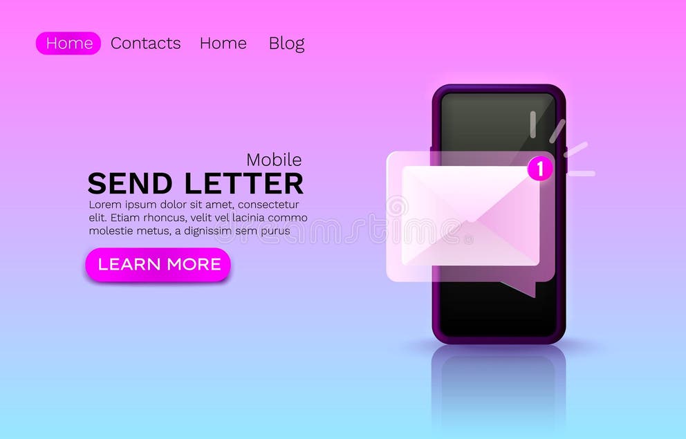 Mobile Email Message, Chat Internet, Web Site Banner Design. Vector ...