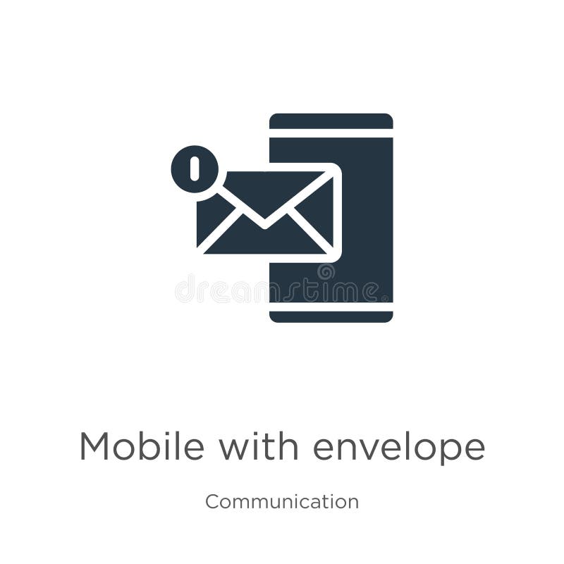 Mobile with Envelope Icon Vector. Trendy Flat Mobile with Envelope Icon ...