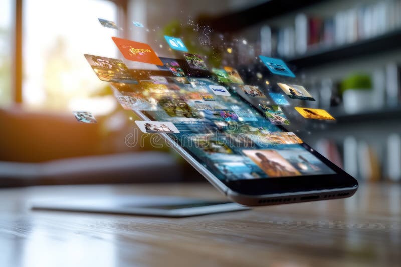 Mobile Experience: Smartphone Featuring Multimedia Programs, Delivering ...