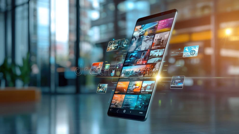 Mobile Experience: Smartphone Featuring Multimedia Programs, Delivering ...