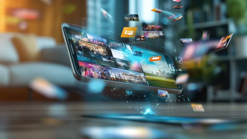 Mobile Experience: Smartphone Featuring Multimedia Programs, Delivering ...