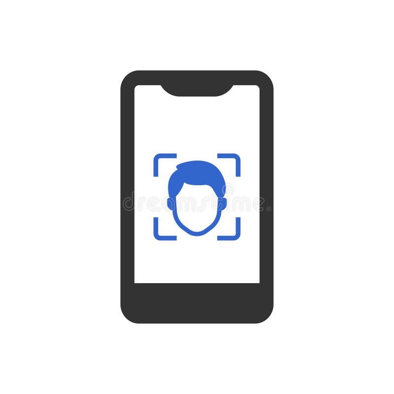 Mobile Face Detection Icon Design Stock Vector - Illustration of ...