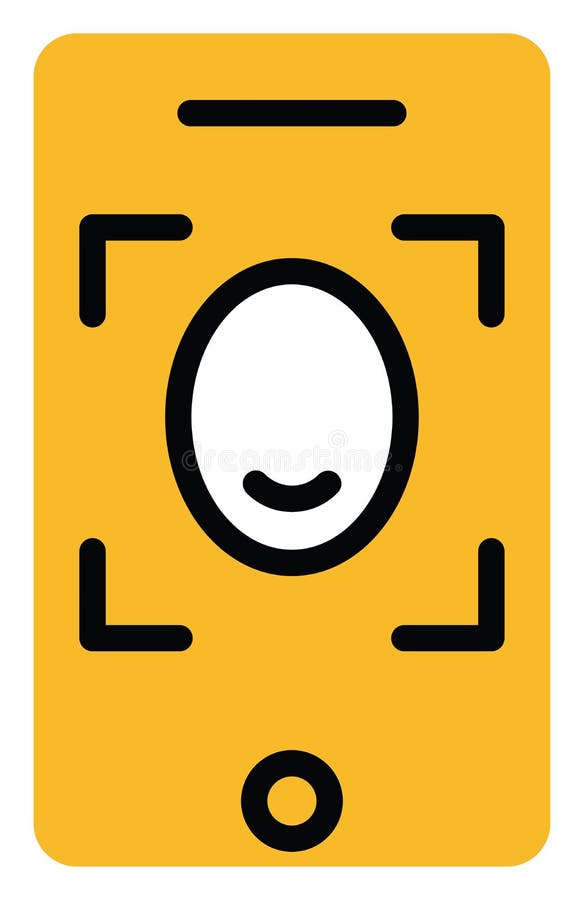 Mobile Id Face Touch Lock Isolated Vector Stock Vector - Illustration ...