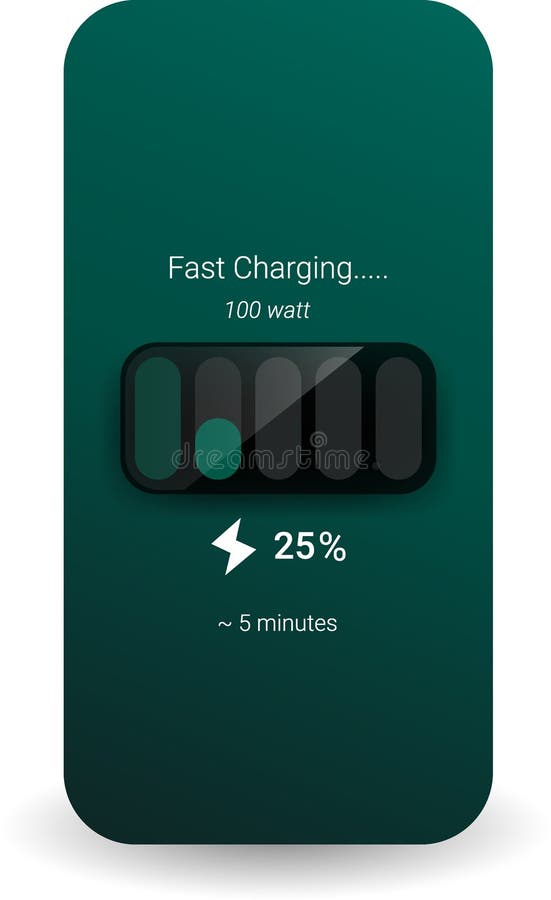 Mobile Fast Charging Feature Display with Battery Icon and Charging ...