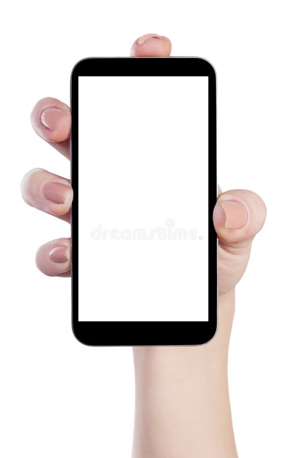 Person Holding Smartphone in Hand. Mobile App Mockup. Stock Image ...