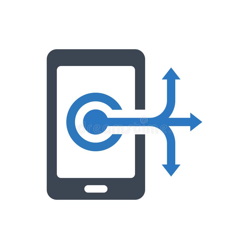 Mobile File Transfer Icon, Black Vector Sign with Editable Strokes ...