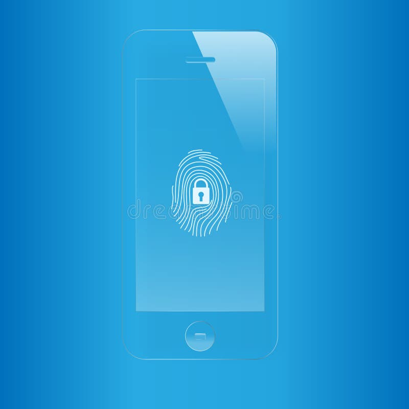 Mobile Fingerprint Scan Security Stock Vector - Illustration of finger ...