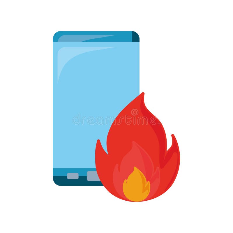 Mobile Fire on White Background Stock Vector - Illustration of ...