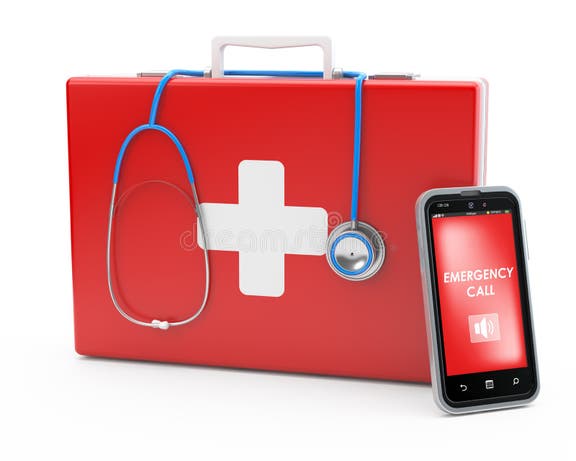 Mobile first-aid concept stock illustration. Illustration of space ...