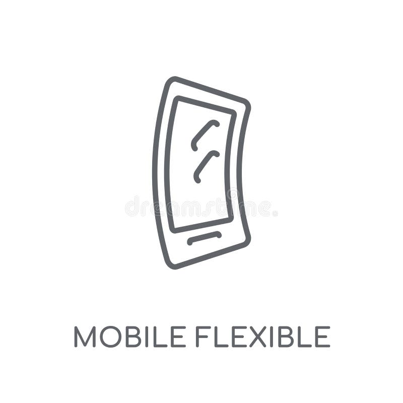 Mobile Flexible Display Vector Icon on White Background. Flat Vector ...
