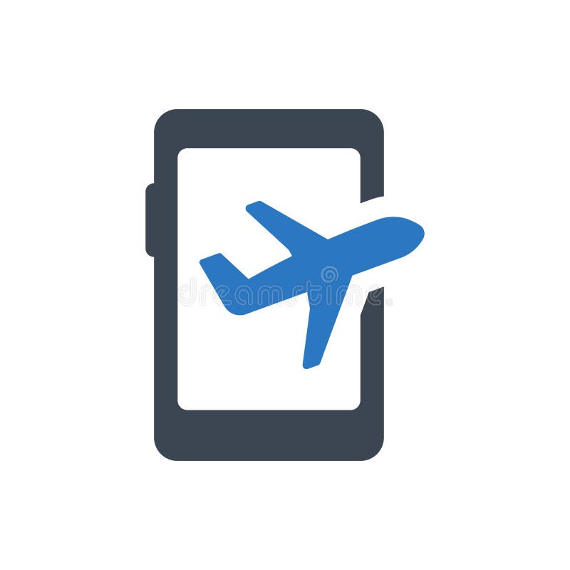 Mobile flight booking icon stock vector. Illustration of booking ...