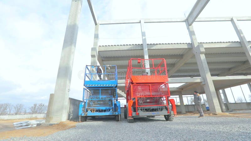 Mobile Lifting Platform at the Construction Site. Professional ...