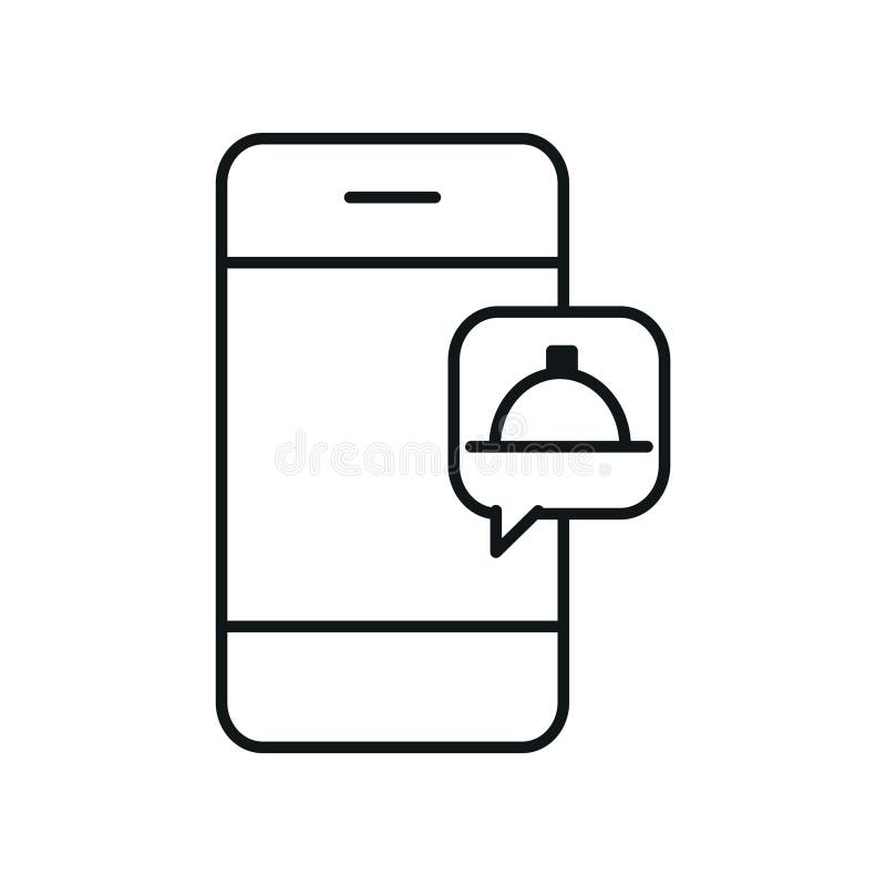 Mobile Food Ordering Icon Flat Line Symbol Set Stock Illustration ...