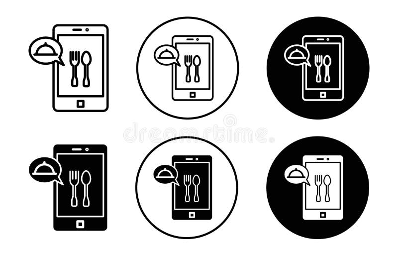 Mobile food ordering icon stock vector. Illustration of symbol - 325375062