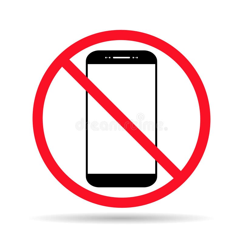 Mobile Forbidden Shadow Icon, No Use Phone Sign, Ban Smartphone Label ...