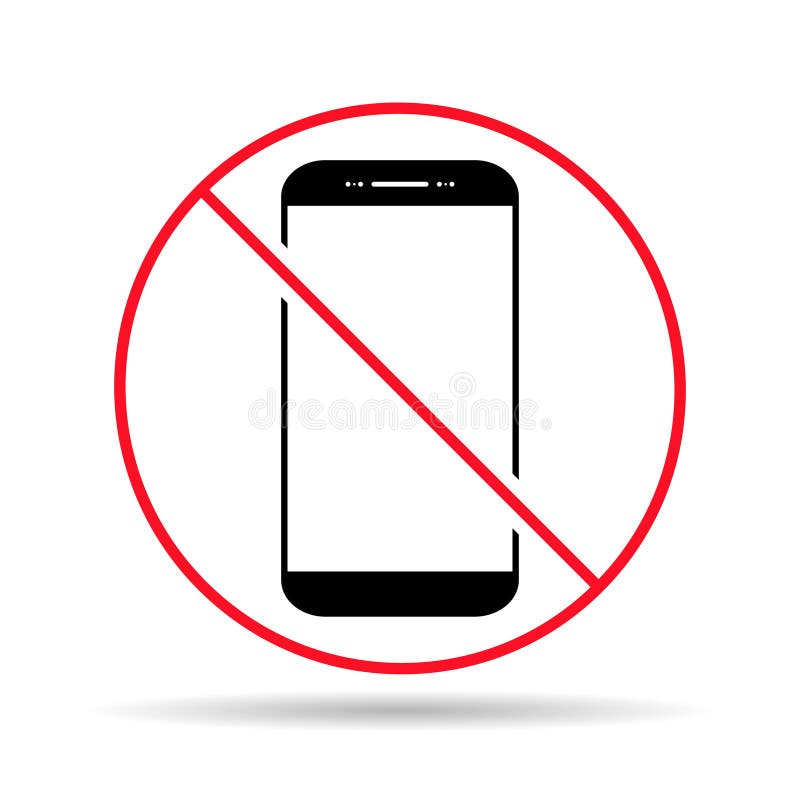 Mobile Forbidden Shadow Icon, No Use Phone Sign, Ban Smartphone Label ...
