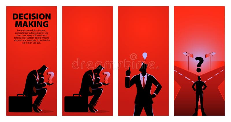 Mobile Format Red Decision Thinking Stock Illustration - Illustration ...