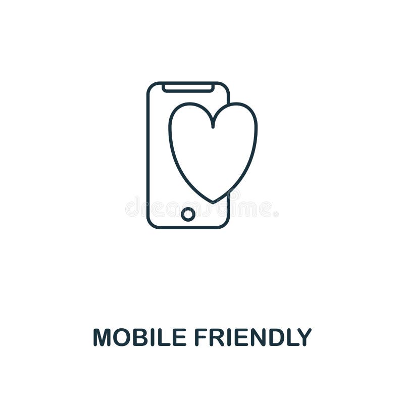 Mobile Friendly Icon, Linear Isolated Illustration, Thin Line Vector ...