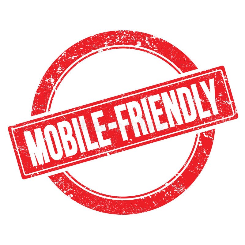 MOBILE-FRIENDLY Text Written on Red Grungy Round Stamp Stock ...
