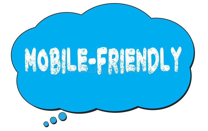 MOBILE-FRIENDLY Text Written on a Blue Thought Bubble Stock ...